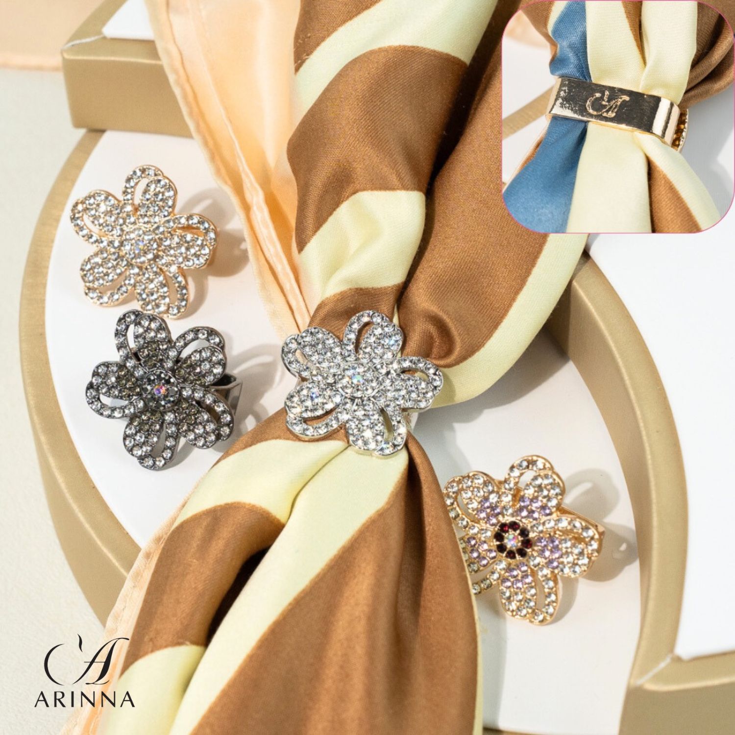 ARINNA 5in1 [FREE BOX] SET Kerongsang Ring Brooch Tudung Gift Box For ...