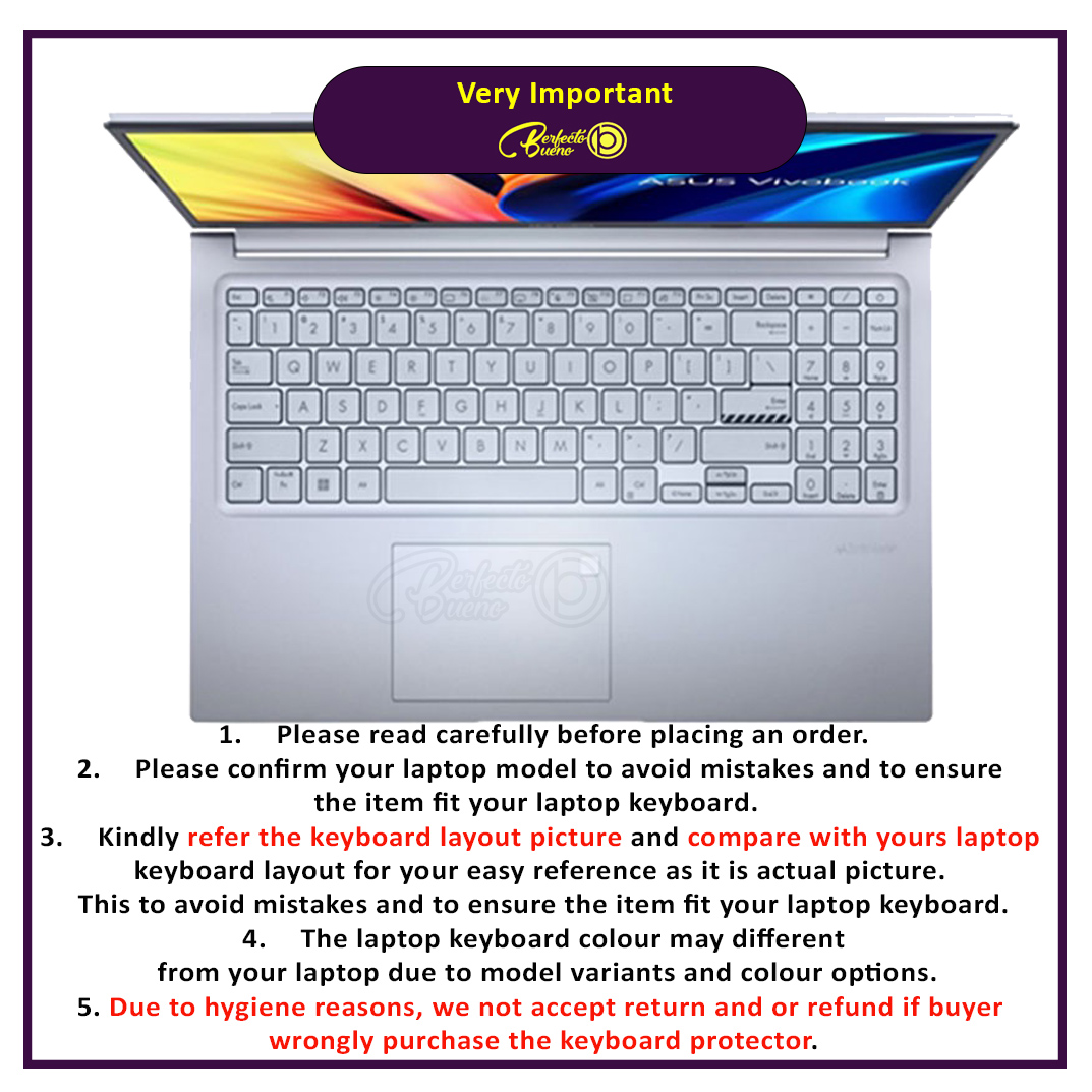 Keyboard Protector for ASUS Vivobook Go 15 E1504F E1504 M1503 M1603QA ...
