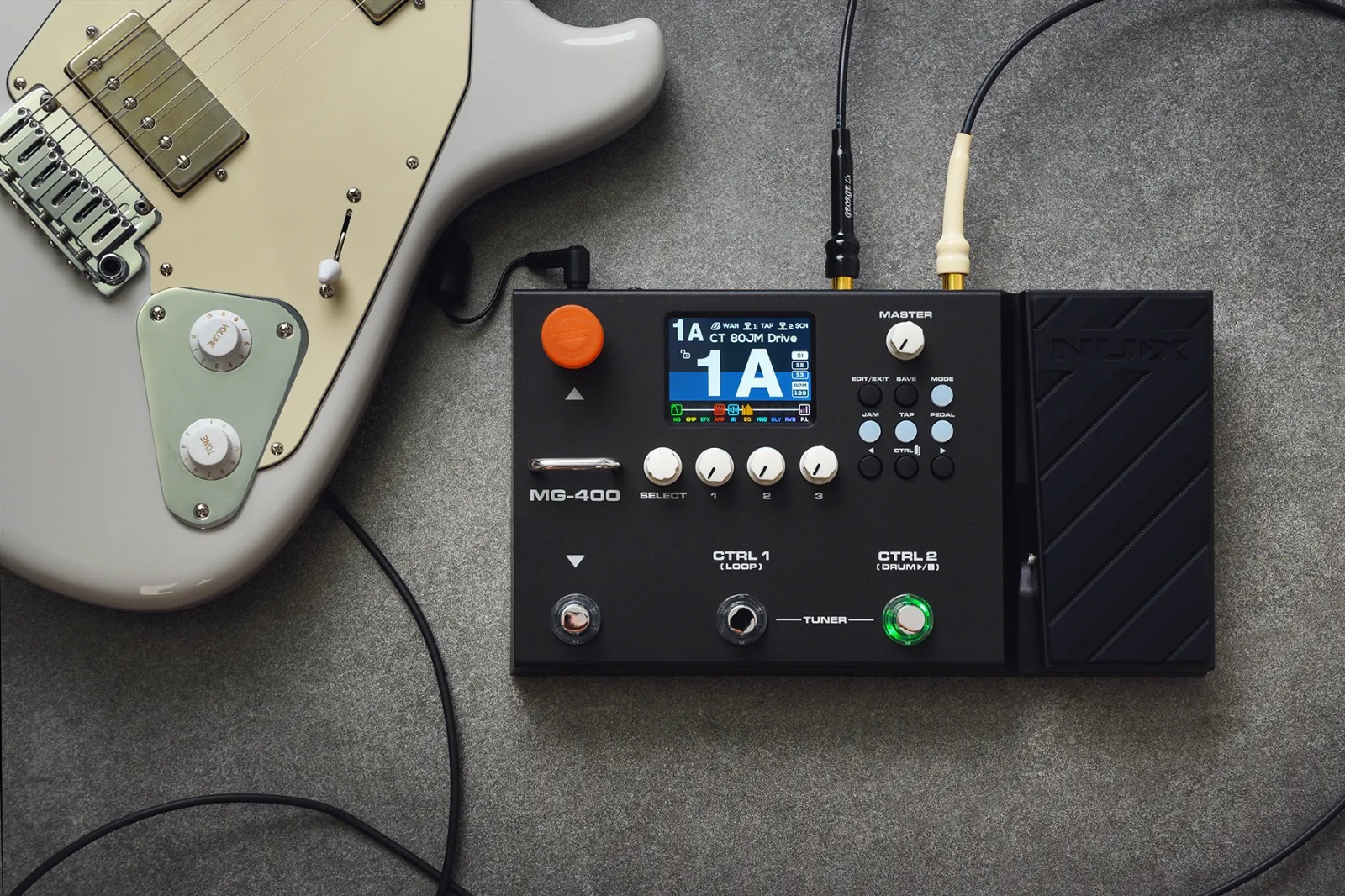 NUX MG-400 Modeling Guitar and Bass Processor Multi Effects Pedal for ...