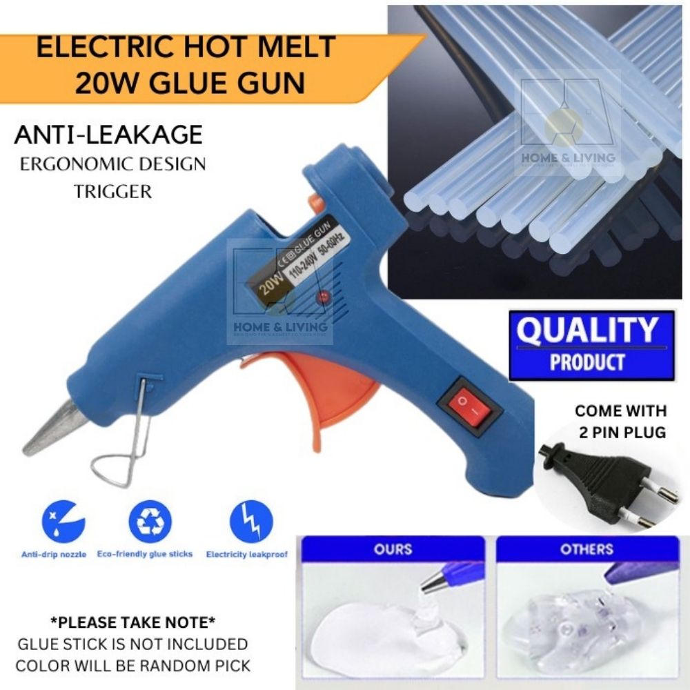 EA Home 20W 80W HOT MELT GLUE GUN SILICONE ADHESIVE GLUE STICKS / 1 ...