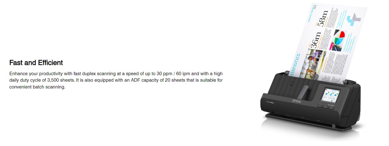 Epson WorkForce ES-C380W Wi-Fi Portable Sheet-fed Document Scanner | Shopee Malaysia