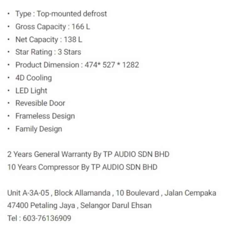 [FREE SHIPPING] CHiQ Fridge 2 Door Refrigerator (166L) CTM138L 2 Door ...
