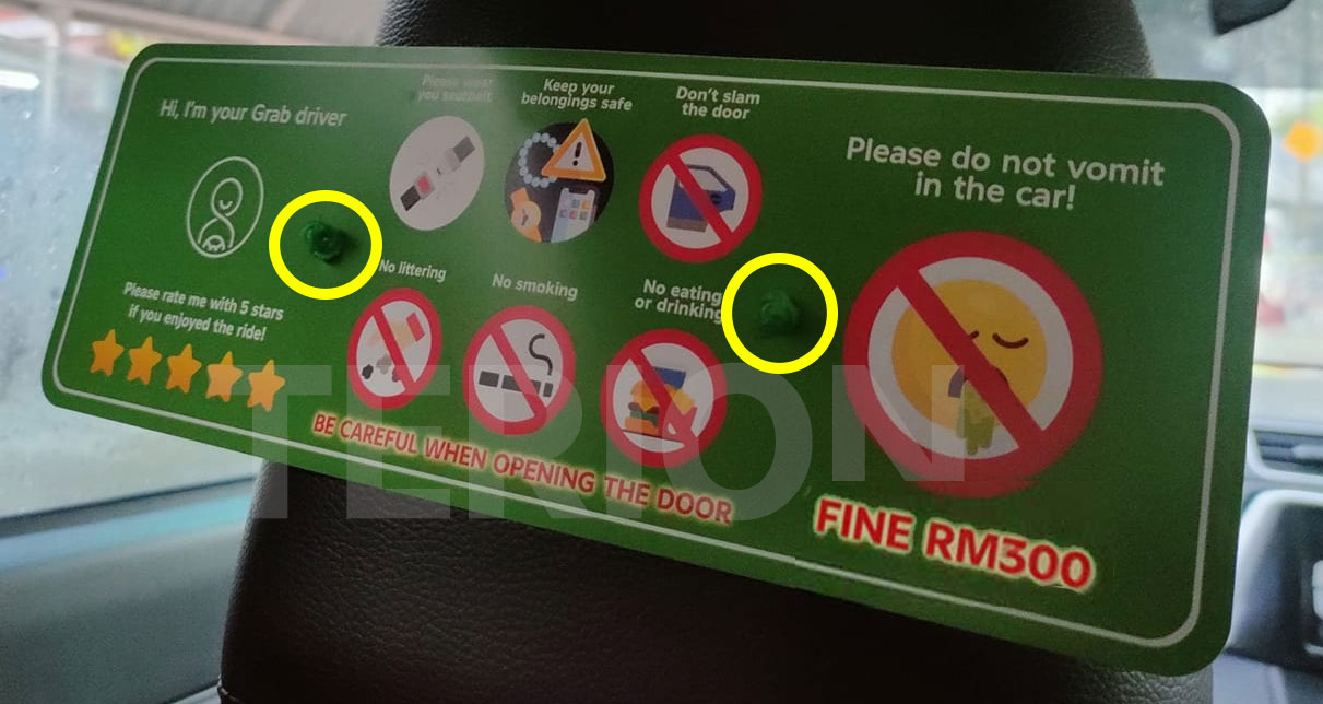 Please do not vomit in the car Sign for Ehailing Car use | Shopee Malaysia