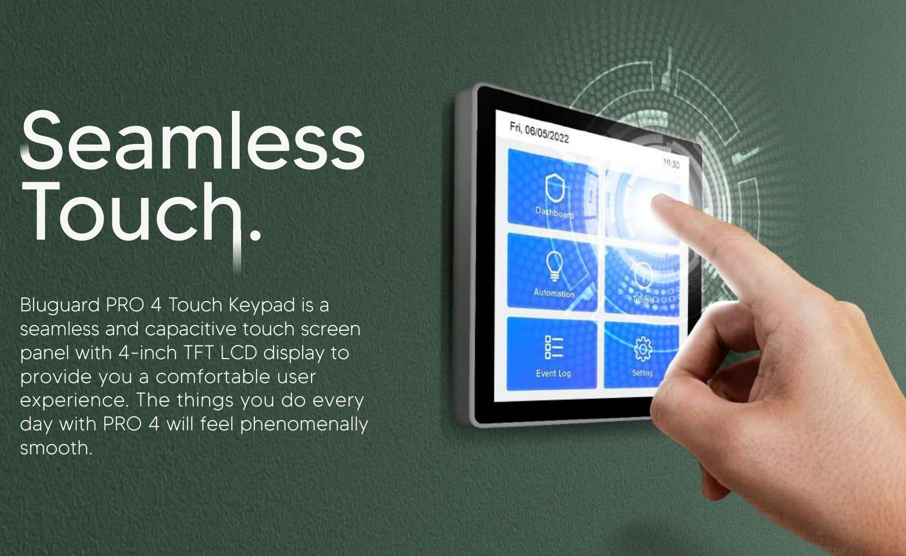 Bluguard Wired Alarm V16PLUS V16+ 16 Zone LCD Program Touch Screen Keypad V16 System BLU-V16T ...