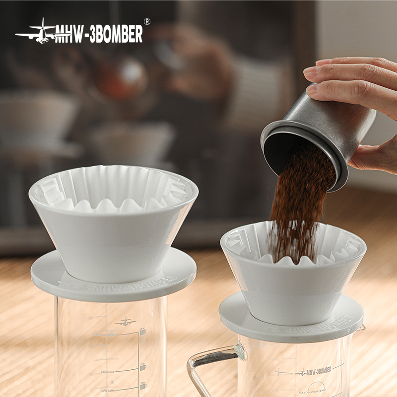 MHW-3BOMBER -Meteor Coffee Dripper Cake shape Coffee Dripper 155 /185 Ceramic Pour over dripper ...