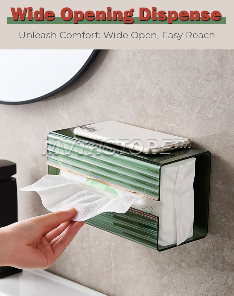 Tissue Box Wall Mounted Tissue Box Storage Box Self Adhesive Tissue ...