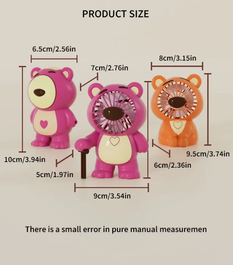 Lotso bear funny cute cartoon handheld mini fan 3 speeds | Shopee Malaysia