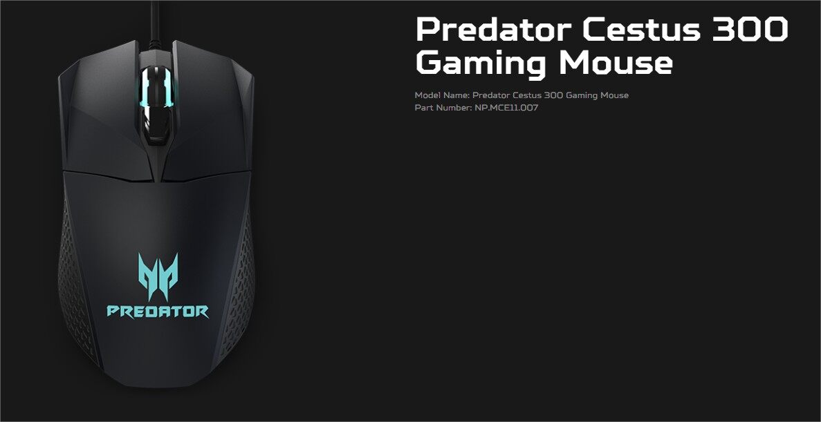 ACER PREDATOR CESTUS 300 Omron Switch Customizable Key Function RGB ...