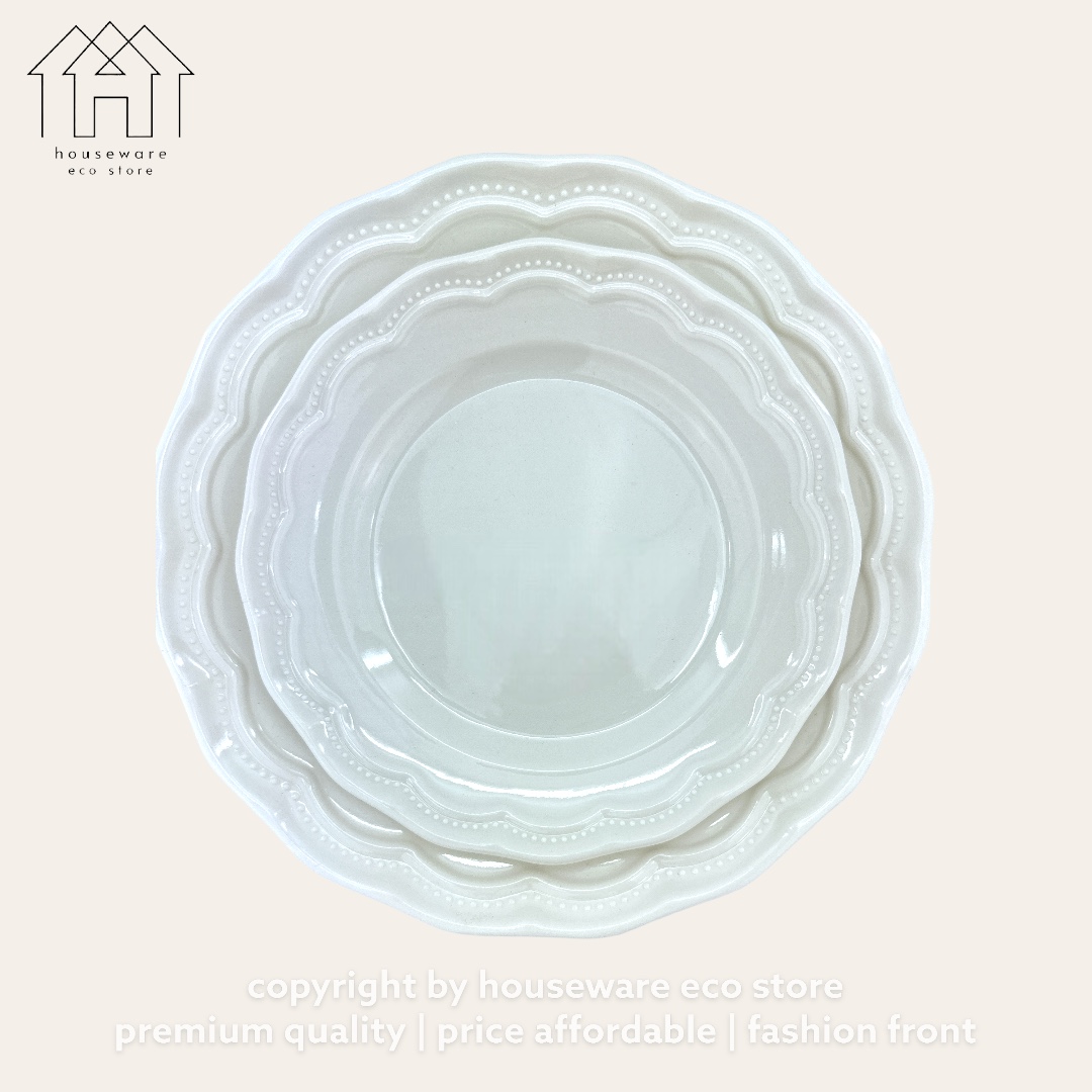 Melamine Round Flower Plate | White Bone Dish Imitation | Dish Disc ...