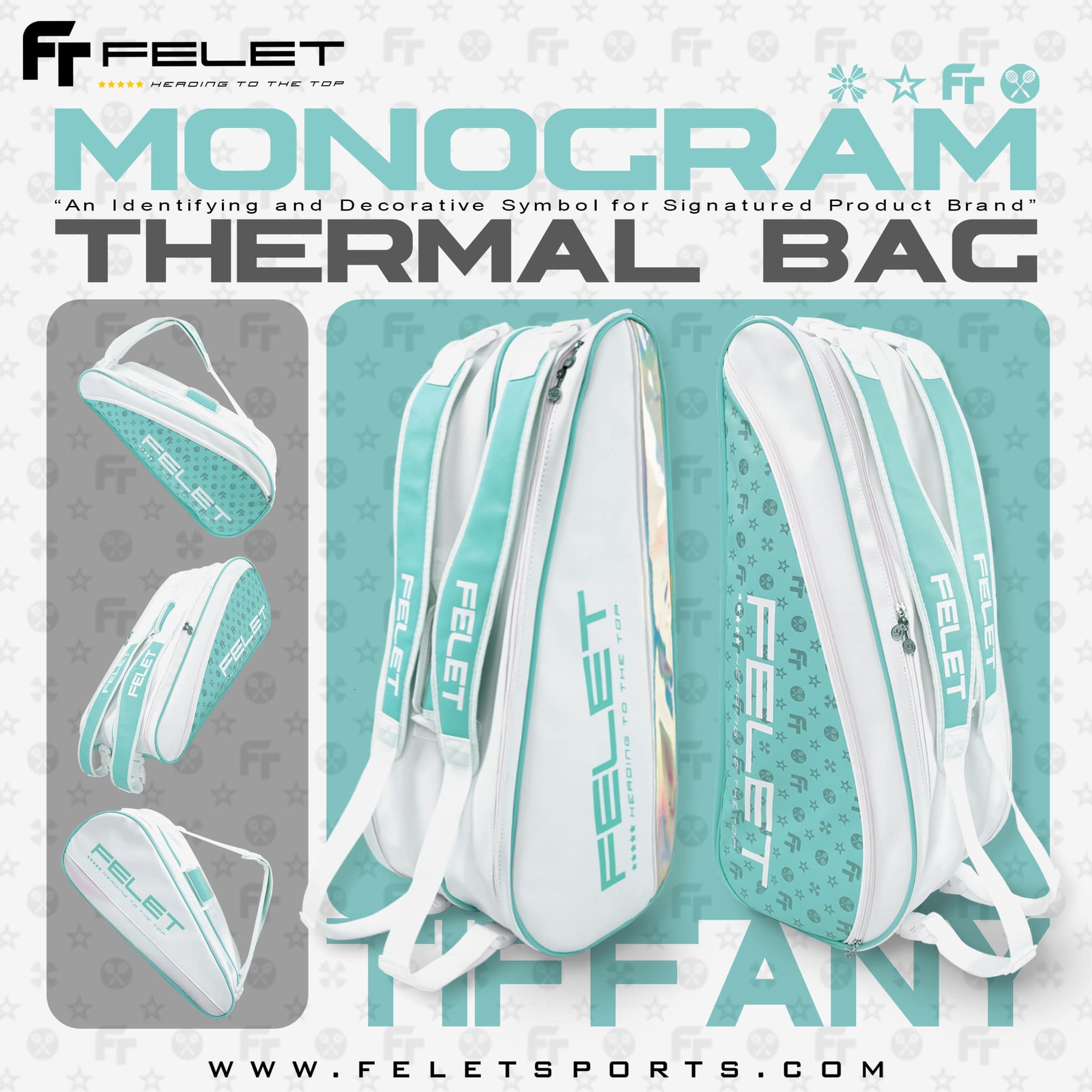 FELET MONOGRAM THERMAL BAG Badminton Racket Bag Backpack Racket Bag ...