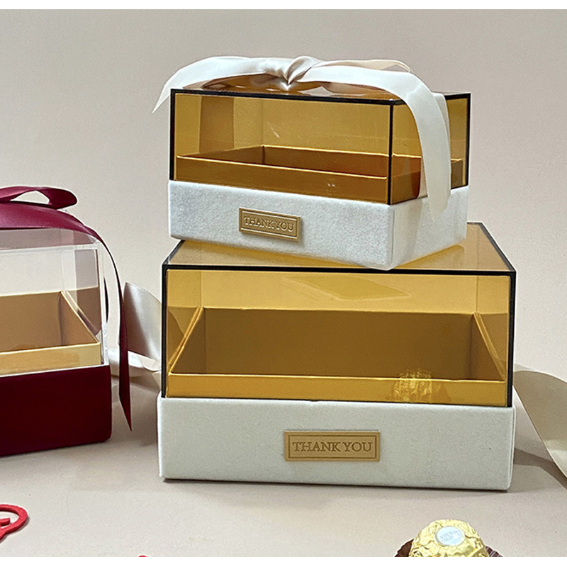 Birthday Wedding Gift Acrylic Box with Ribbon Surprise Hadiah Kahwin ...