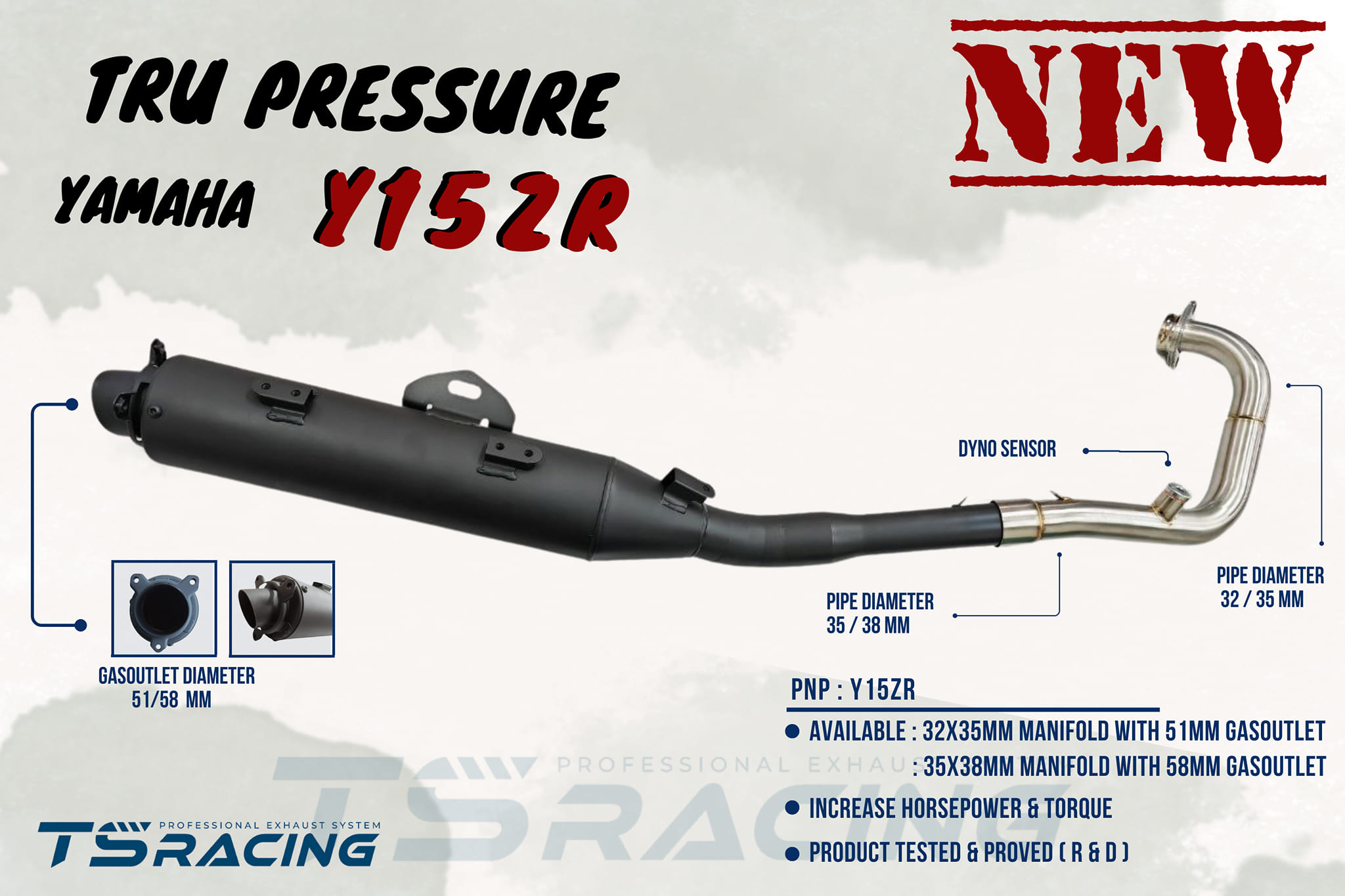 YAMAHA Y15ZR Y15 Y16ZR Y16 LC135 VF3I Super Back Pressure / Thru ...