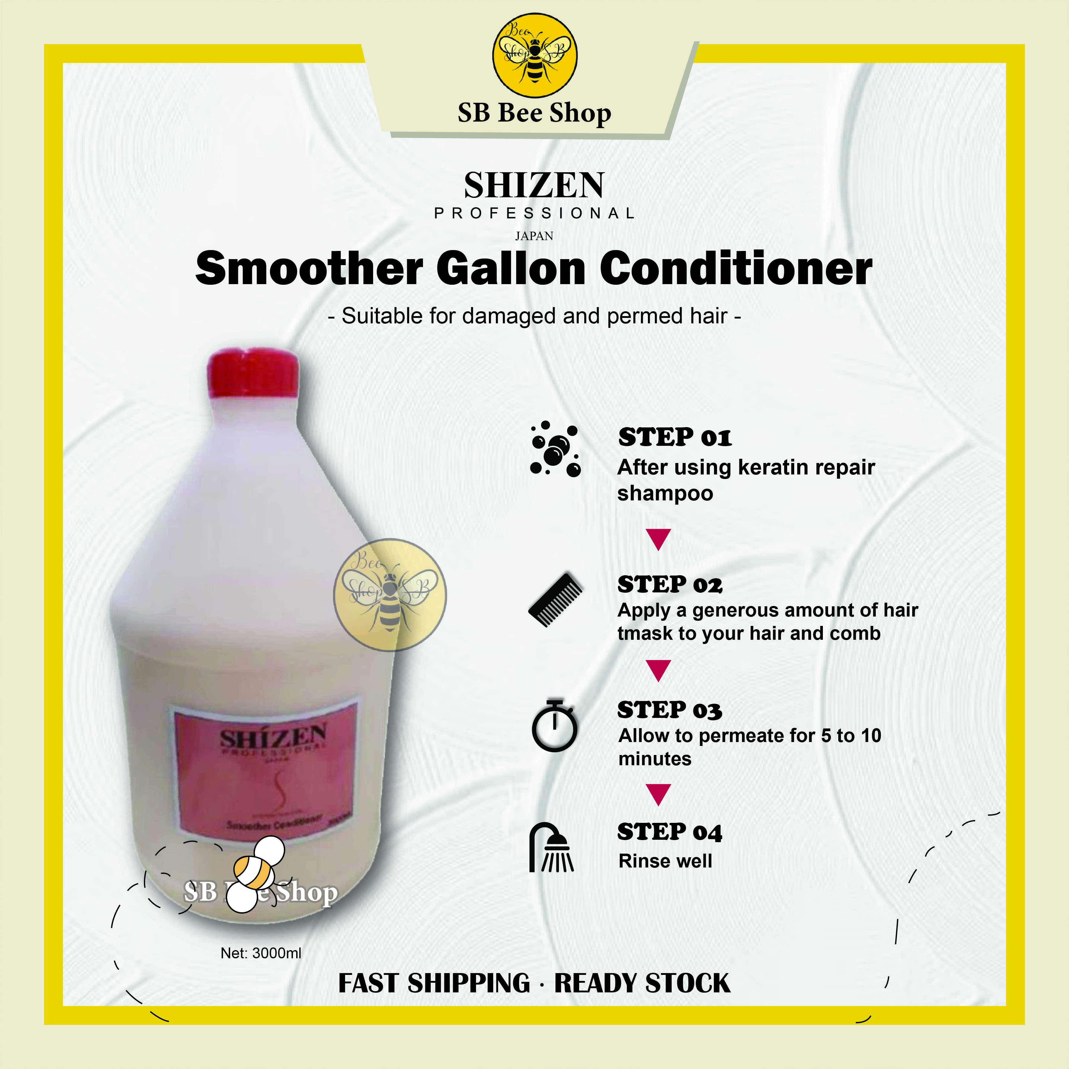 Shizen Smoother Gallon Conditioner 3000ml发廊大桶装护发素 | Shopee Malaysia