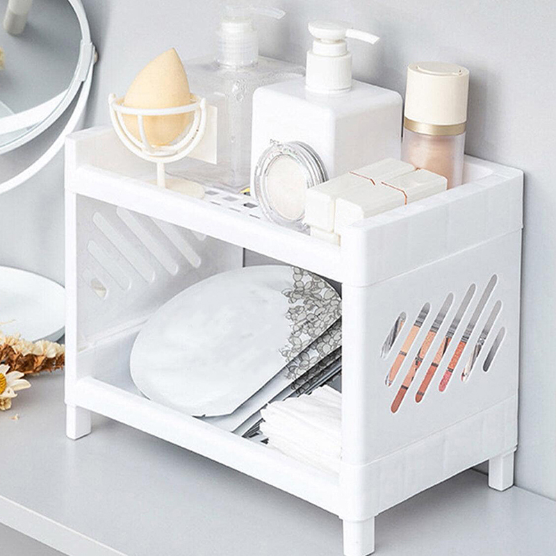 𝗘𝗔𝗦𝗬 𝗜𝗗𝗘𝗡𝗧𝗜𝗙𝗬 》Double Layer Desktop Rack Makeup Cosmetics Stationery ...