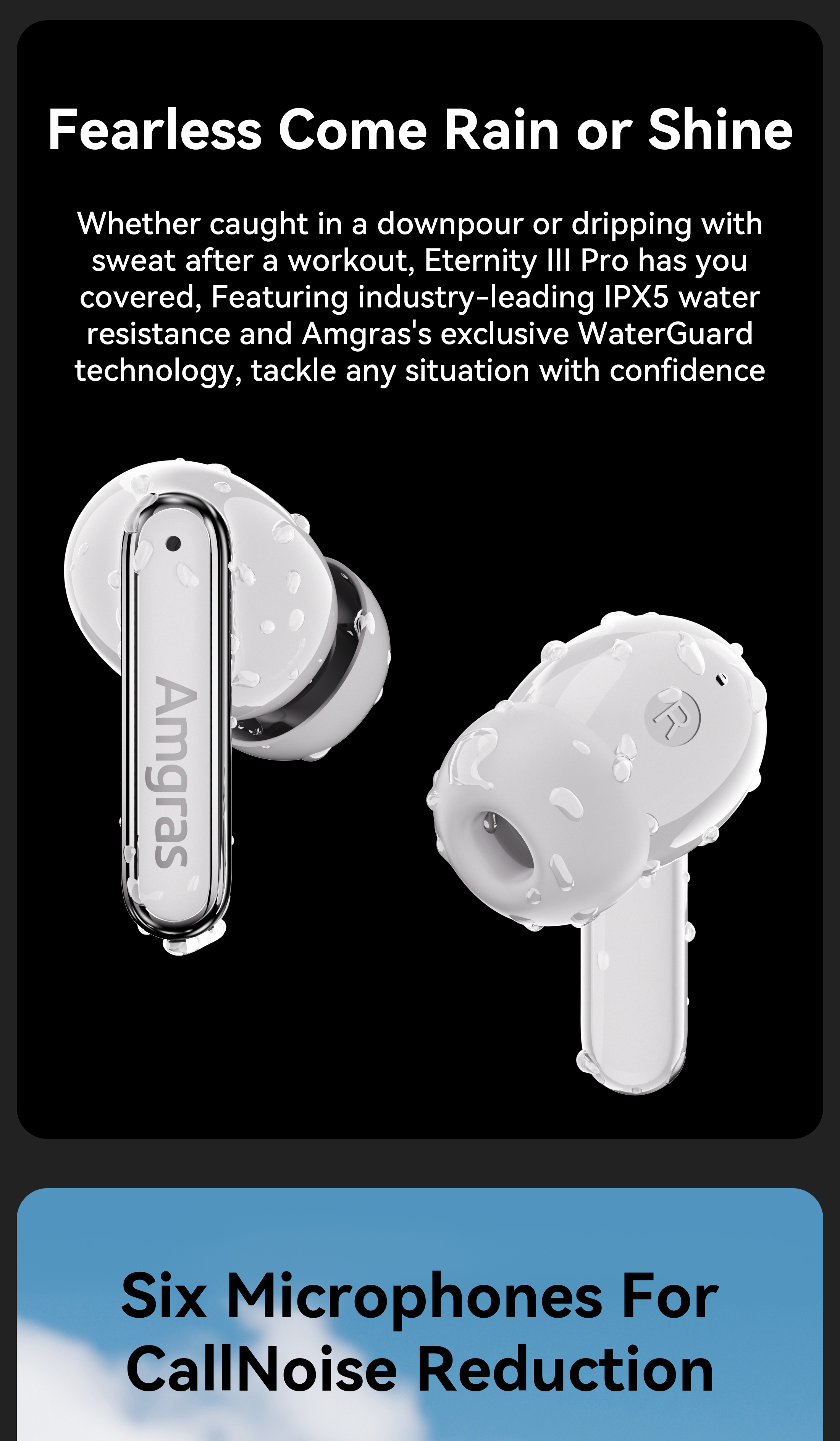 Amgras Eternity Ⅲ Ultra ANC Noise Reduction Wireless Earphone Bluetooth ...