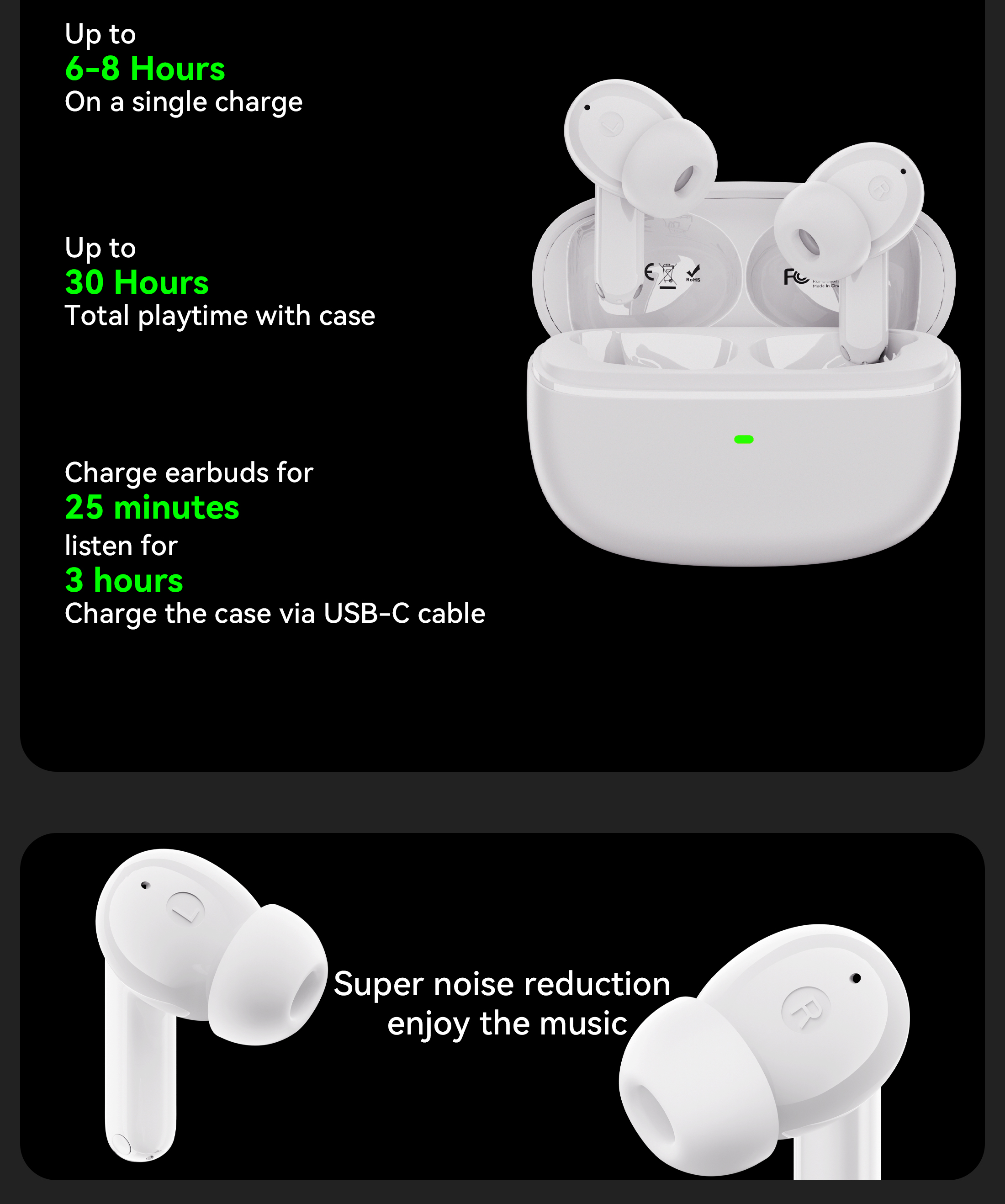 Amgras Eternity Ⅲ Ultra ANC Noise Reduction Wireless Earphone Bluetooth ...