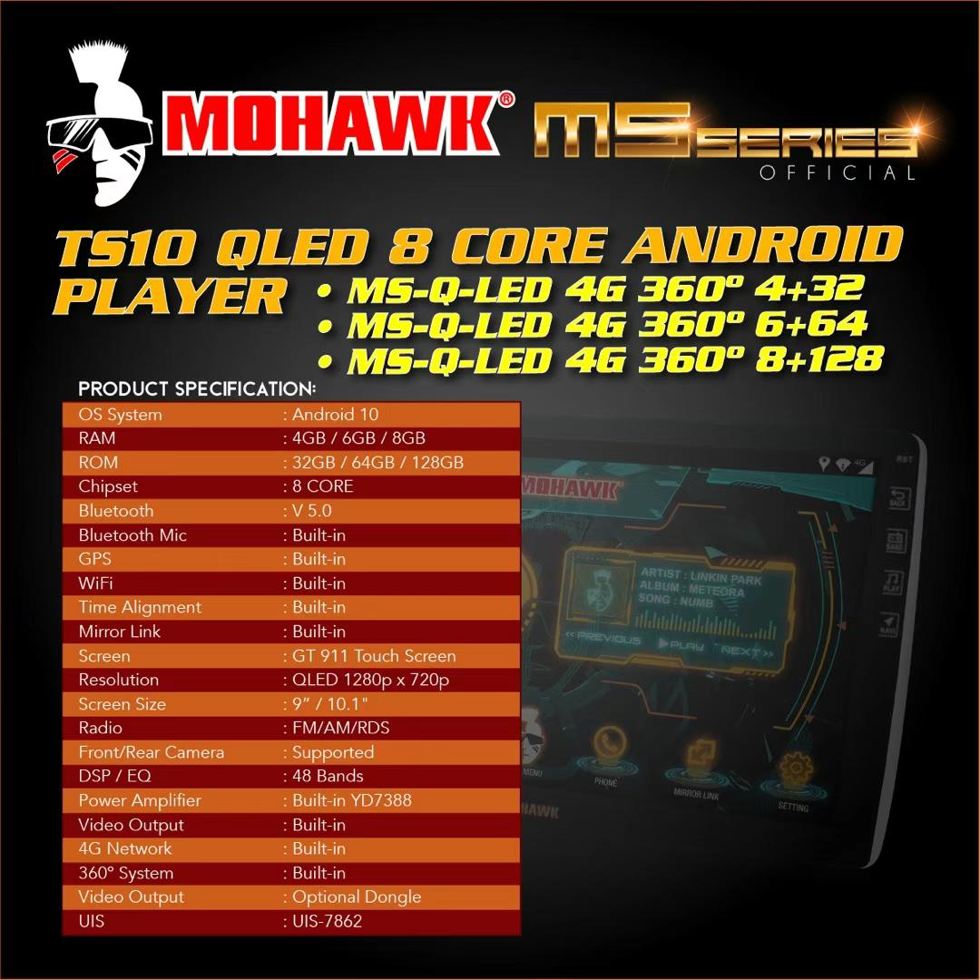 MOHAWK Android Player *Free: *AHD Camera*Dvr Dashcam*F.Range Speaker ...