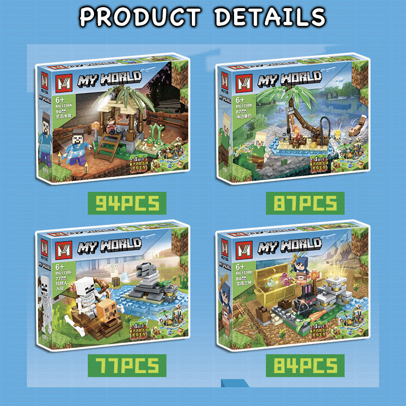 MG 1138 My World Minecraft Island Survival 4 in 1 Building Blocks Toy ...
