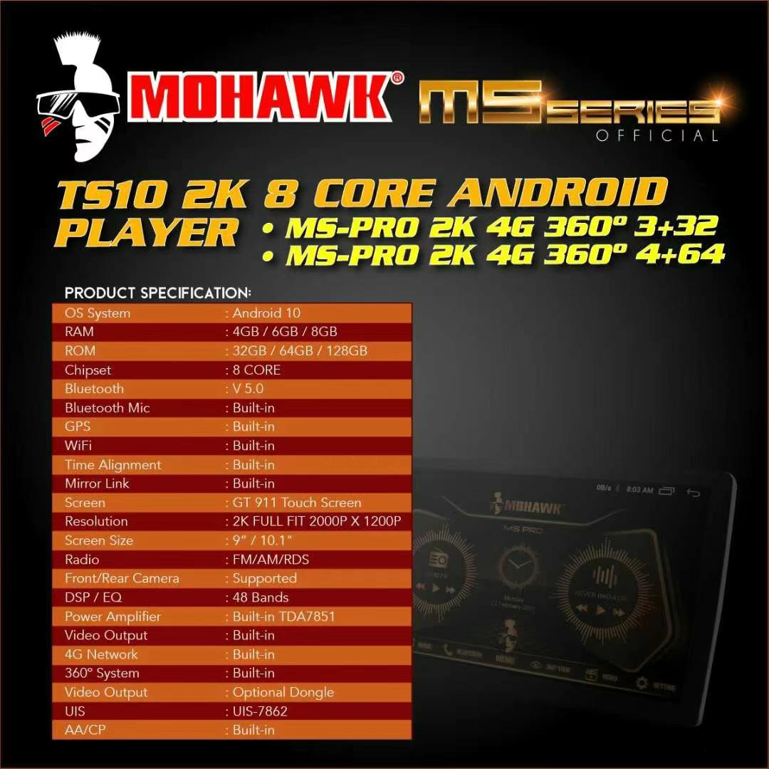 MOHAWK MS PRO Series 2K 360 QLED 8 Core Car Android Player **100 ...
