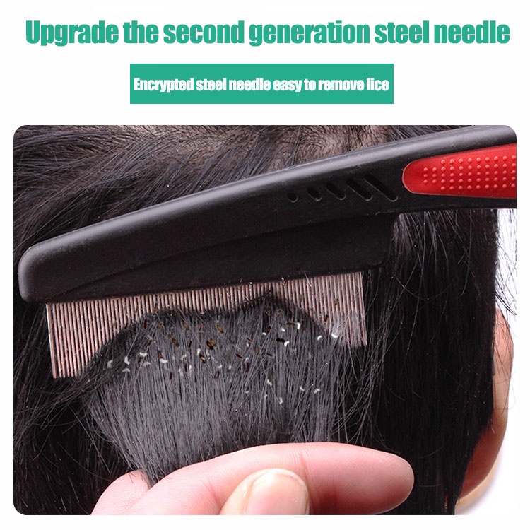 Sikat Buang Kutu Rambut Lice Comb Hair Egg Stainless Steel Anti Remove ...