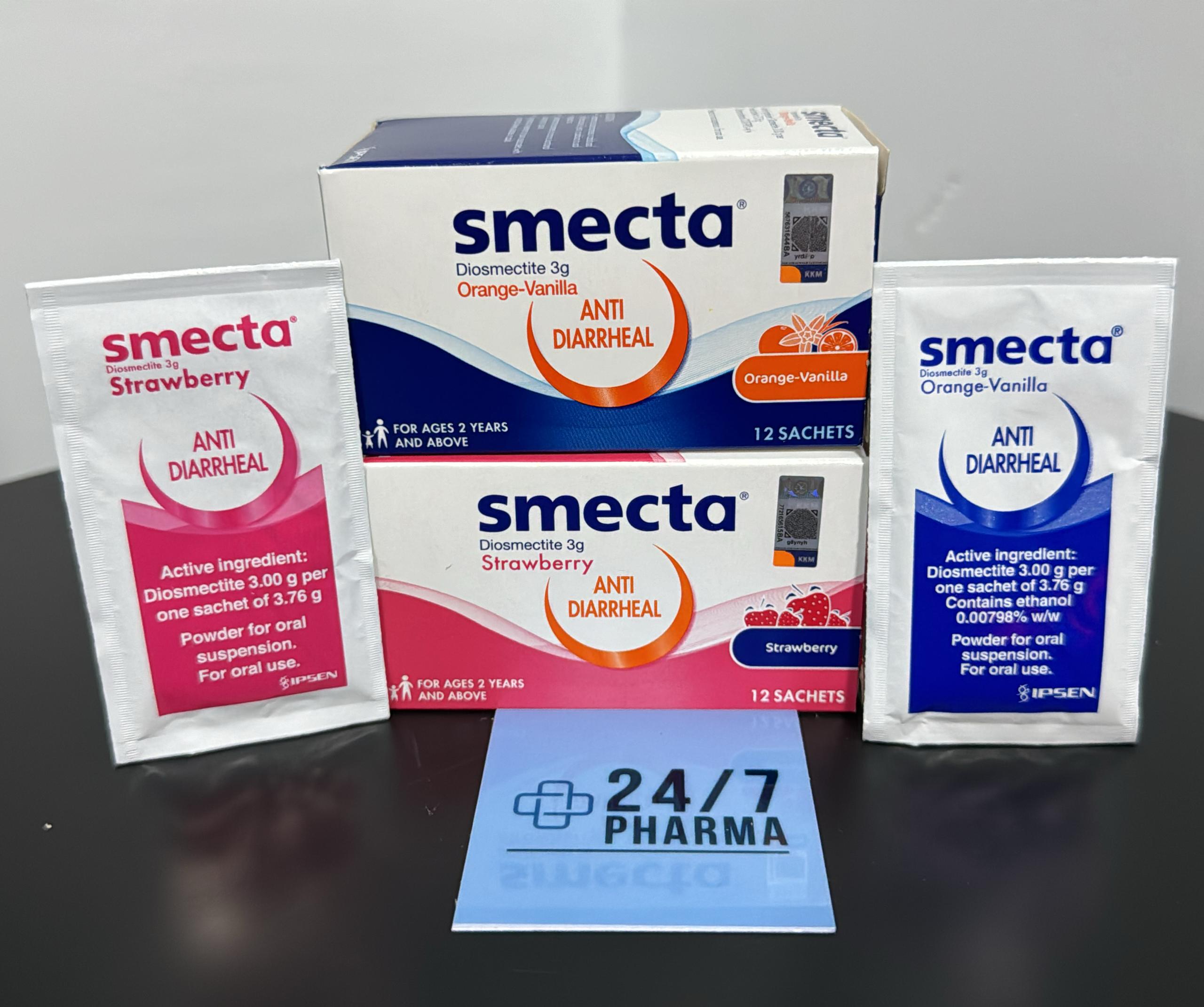Smecta Diosmectite Strawberry Orange Vanilla Sachet Flavour Powder Oral ...