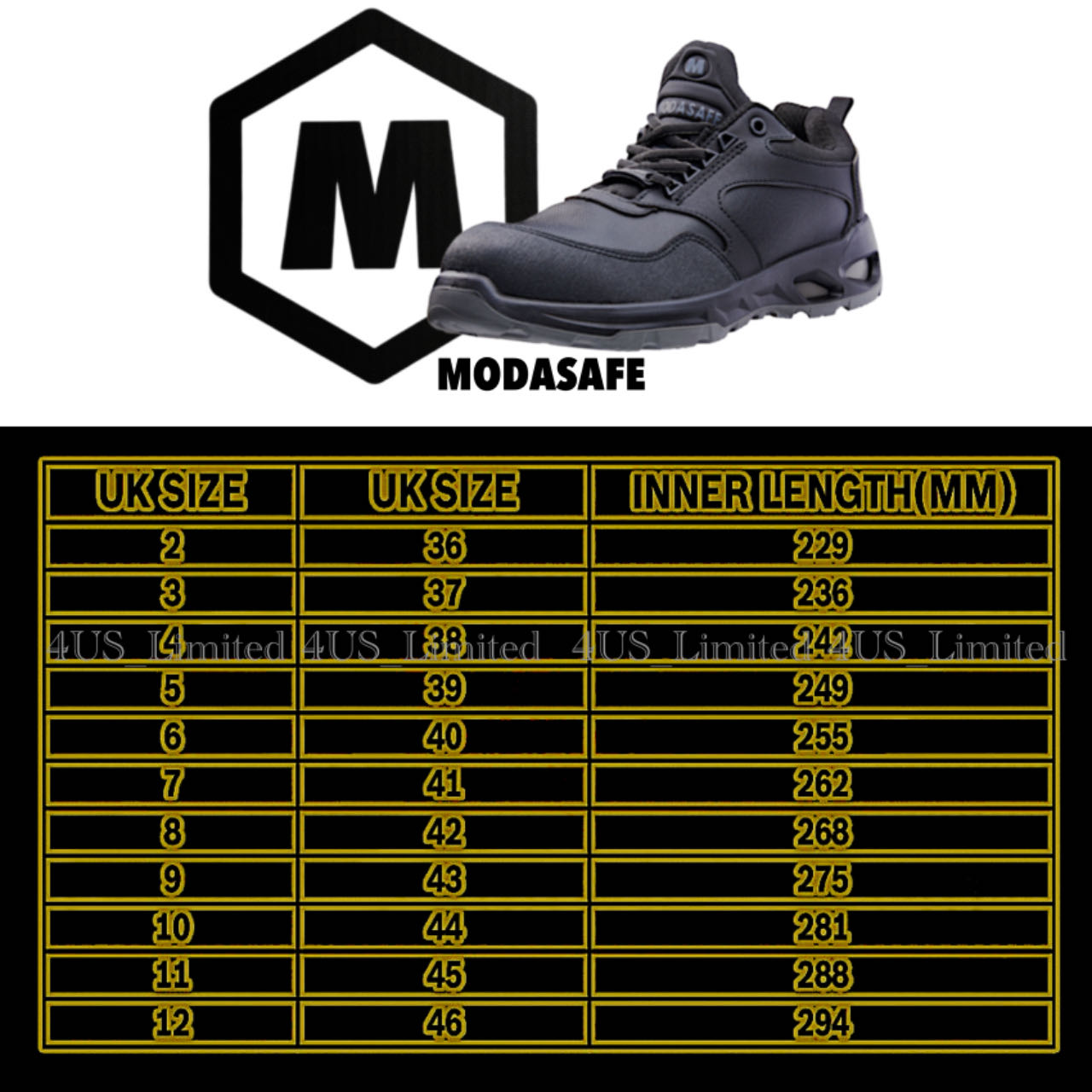Modasafe M-231 Anti-static Low Cut 4.5" Laces-Up Safety Shoes (Sirim ...