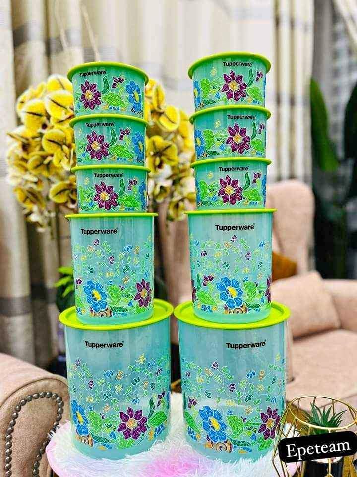 Tupperware Batik One Touch 4.3L / Lucky Blooms 2.4L / 600ml One Touch ...