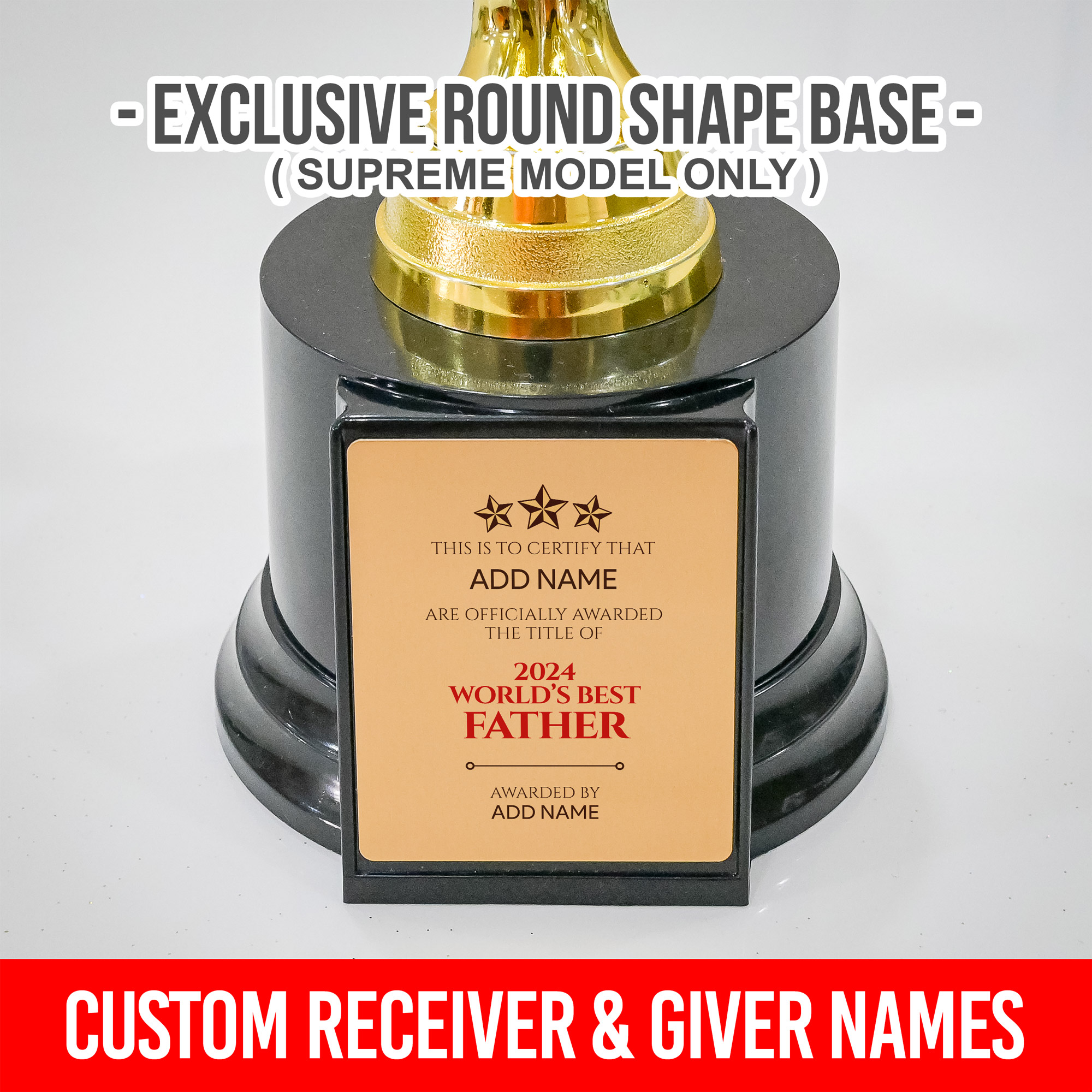 Supreme Golden Man Award Trophy for Dad's Birthday & Father's Day Gift ...