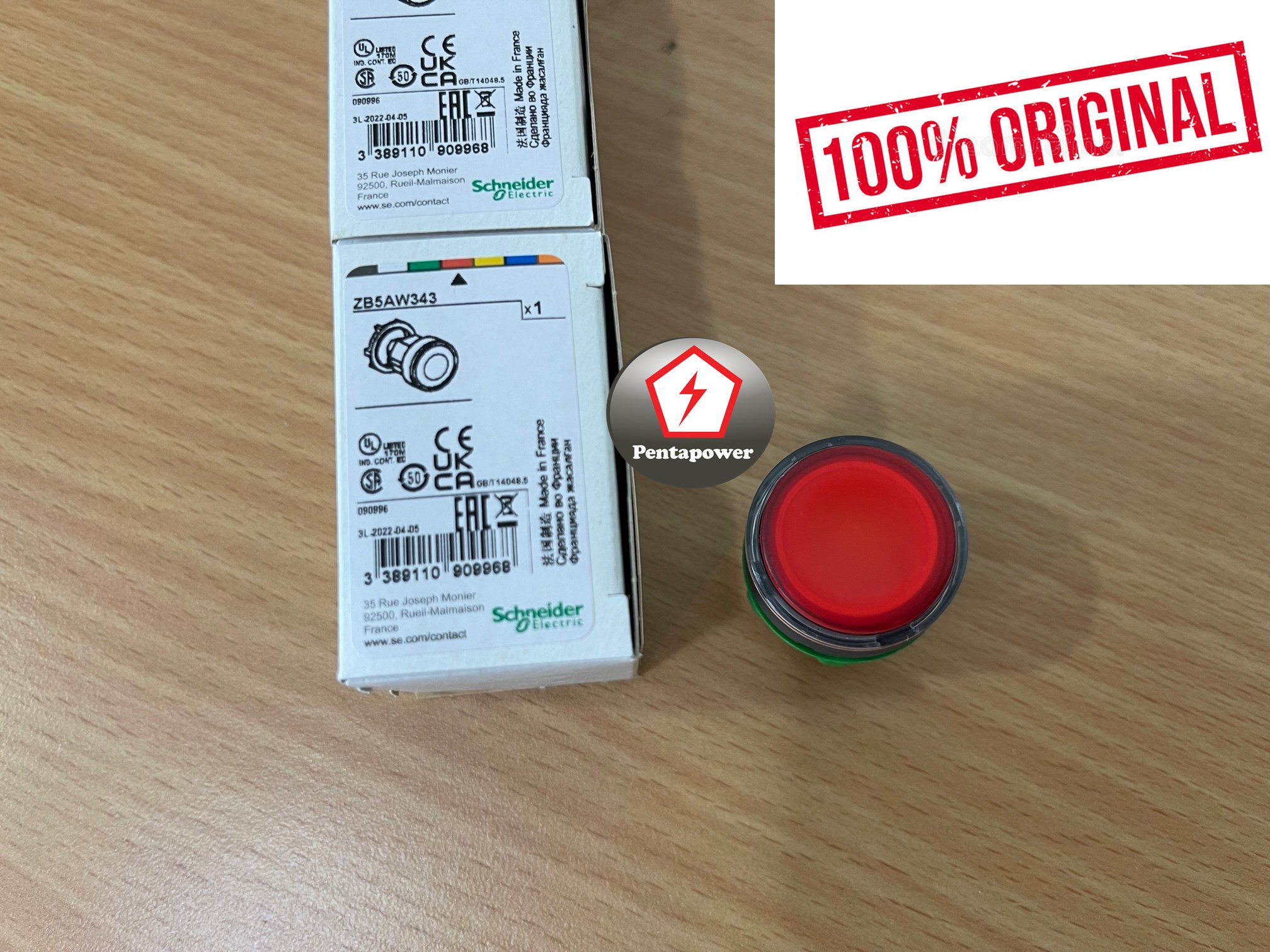 SCHNEIDER ZB5AW343 Head for illuminated push button, Harmony XB5 ...