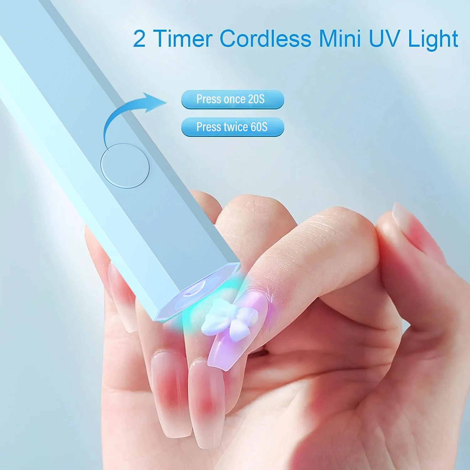 ️ Monja® Handheld Mini Portable Nail Quick UV Drying Lamp UV Adhesive Glue Lamp DIY Manicure ...