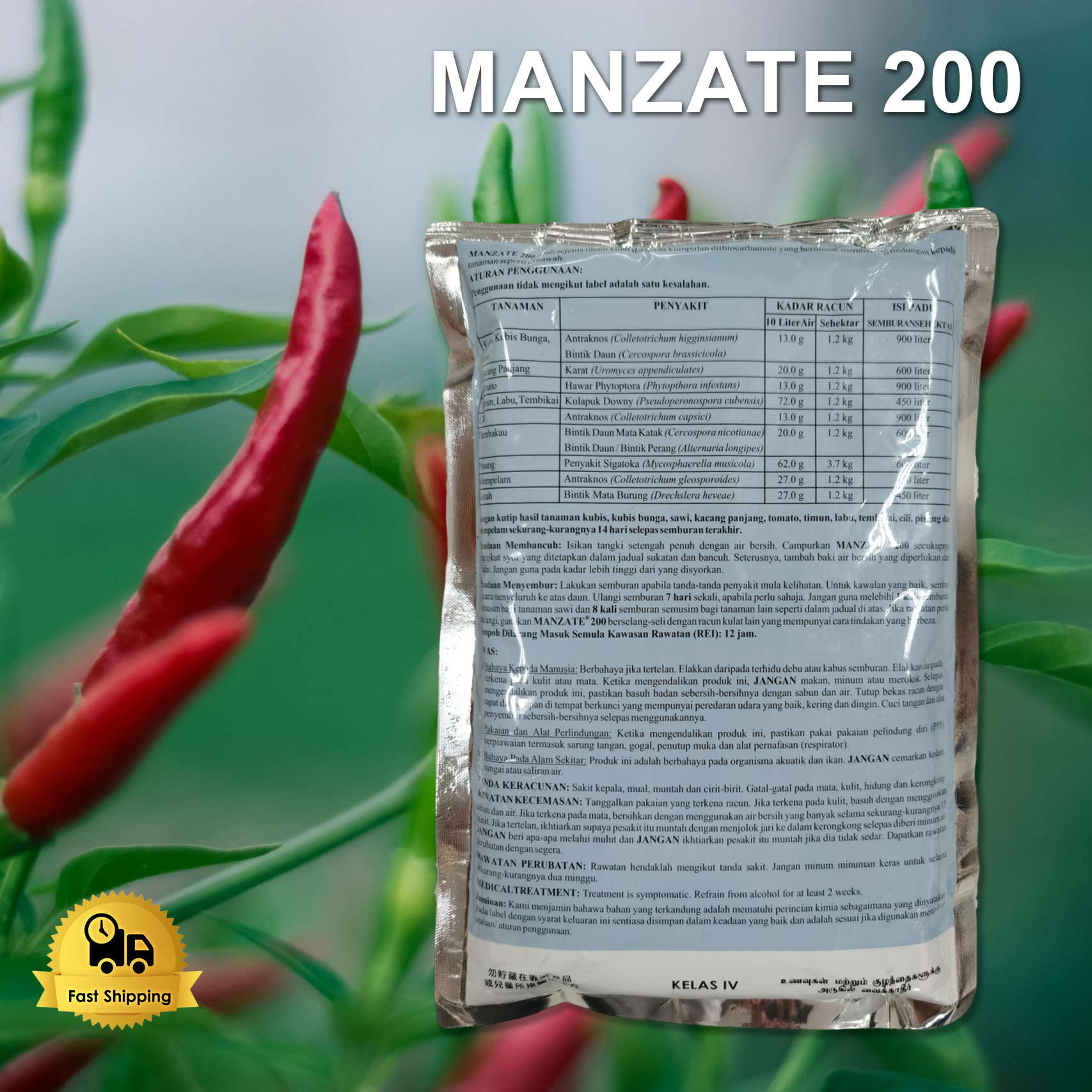 【1KG】 Manzate 200 UPL Mancozeb 80% Top Grade Premium Racun Kulat ...
