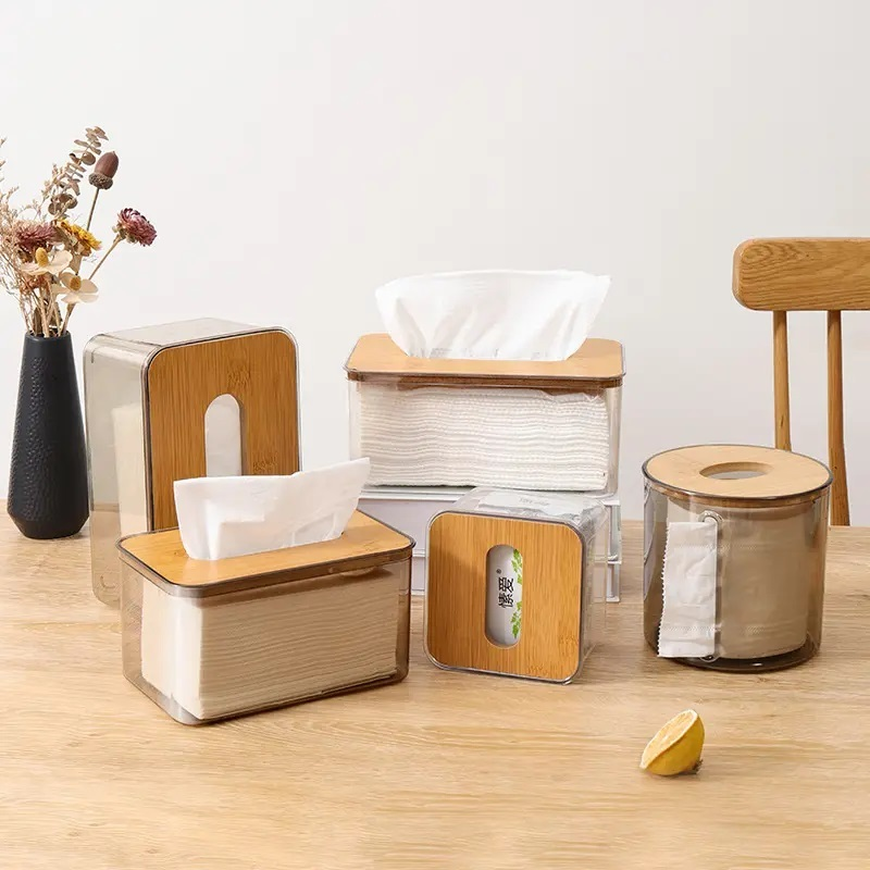 Transparent Tissue Holder Box Toilet Paper Roll Tissue Box Holder ...