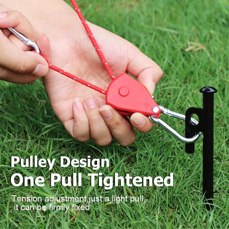 4M Pulley Adjuster Camping Tent Rope Buckle Adjustable Wind Rope ...
