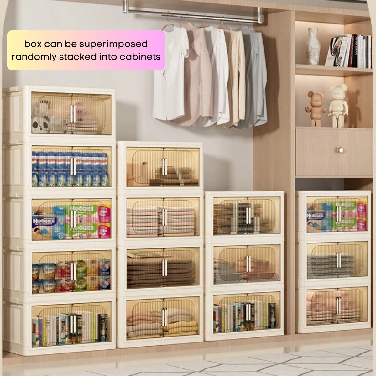 Cabinet Storage Stackable Storage Box Drawer Storage Box Clothes ...
