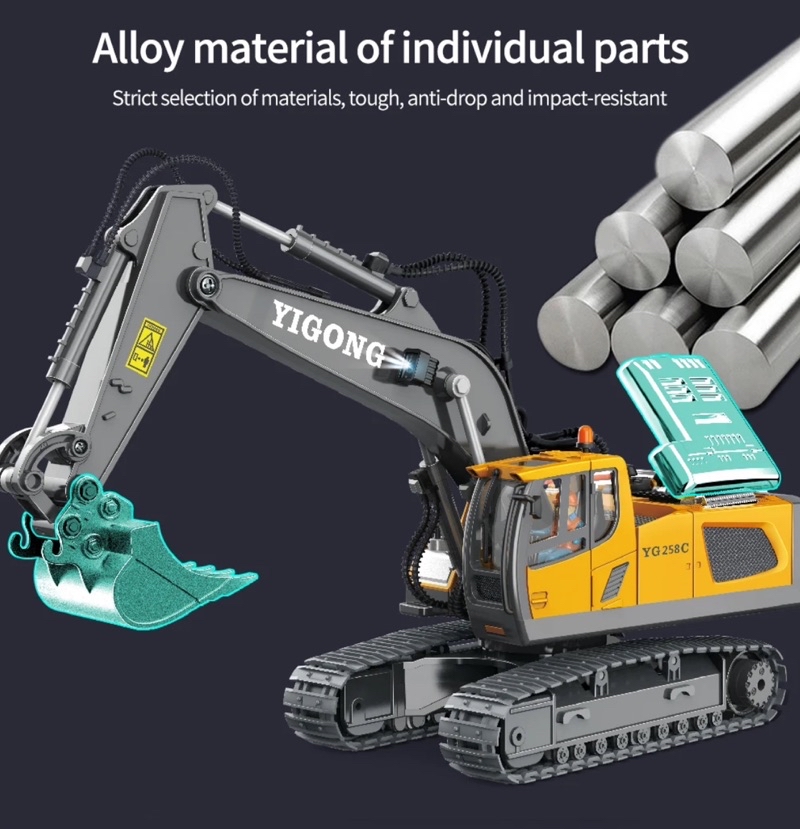 RC Excavator YIGONG Bucket Alloy 360 Pusing Remote Control Toys RC ...
