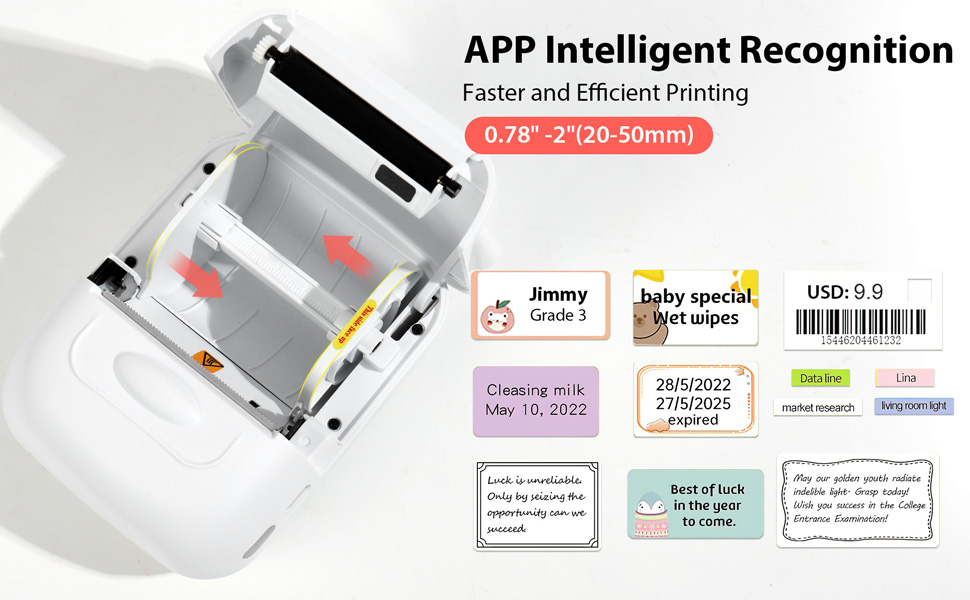 P50 Bluetooth Label Printer Name Sticker Lable Maker Inkless Mesin ...