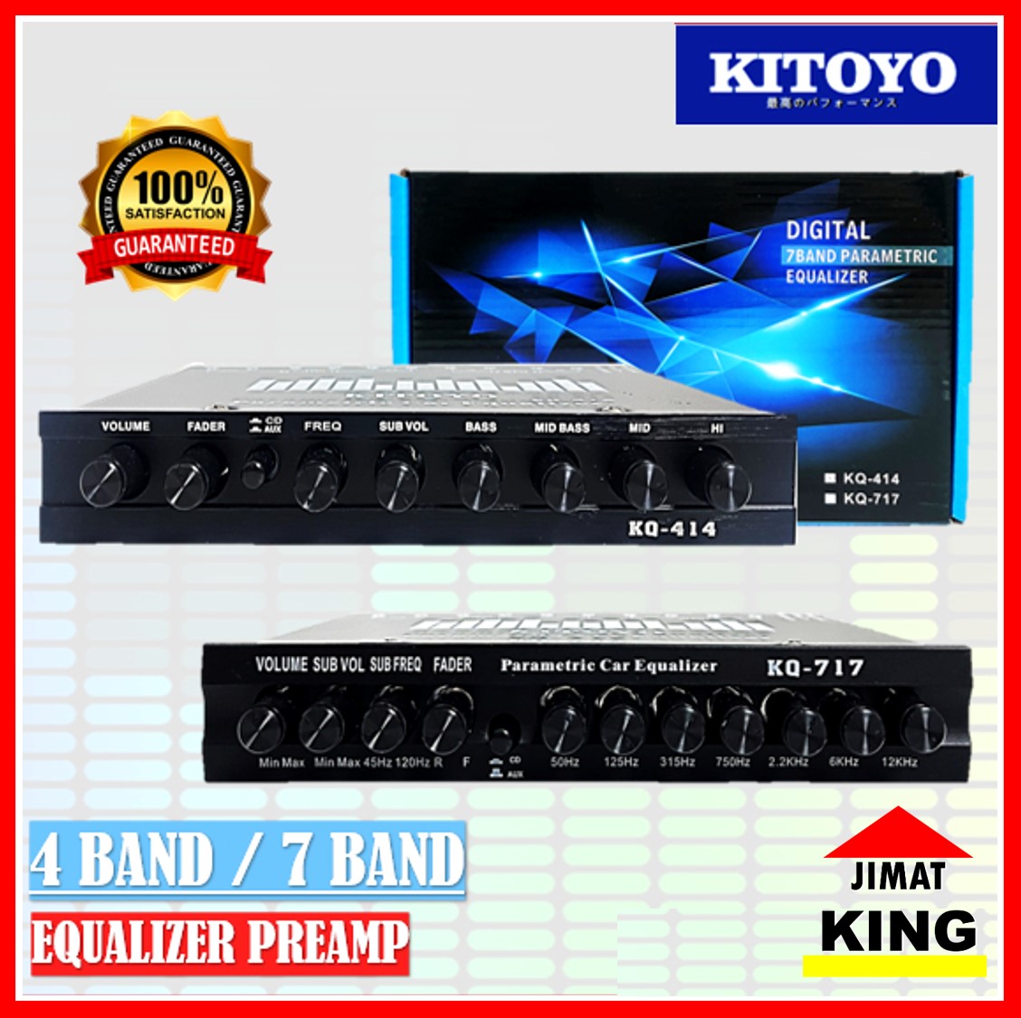 Kitoyo Pre Amp 4 Band Pre Amp 7 Band Equalizer Parametric Preamp with ...