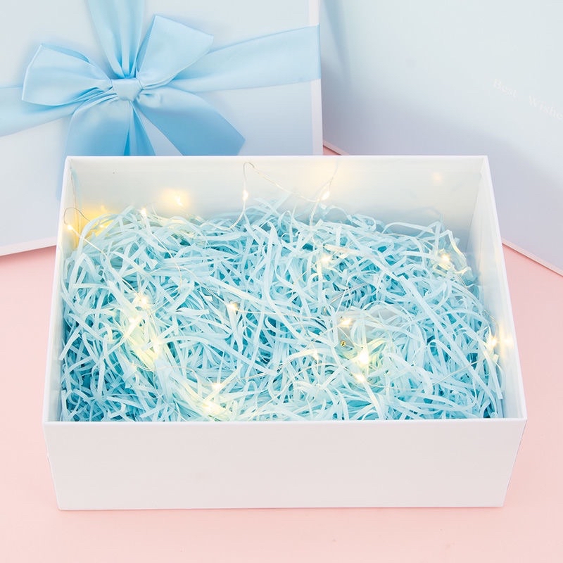 [ 𝗣𝗮𝗽𝗲𝗿 𝗕𝗮𝗴 + 𝗚𝗶𝗳𝘁 𝗕𝗼𝘅] Blue Colour box Birthday Gift Box with paper ...