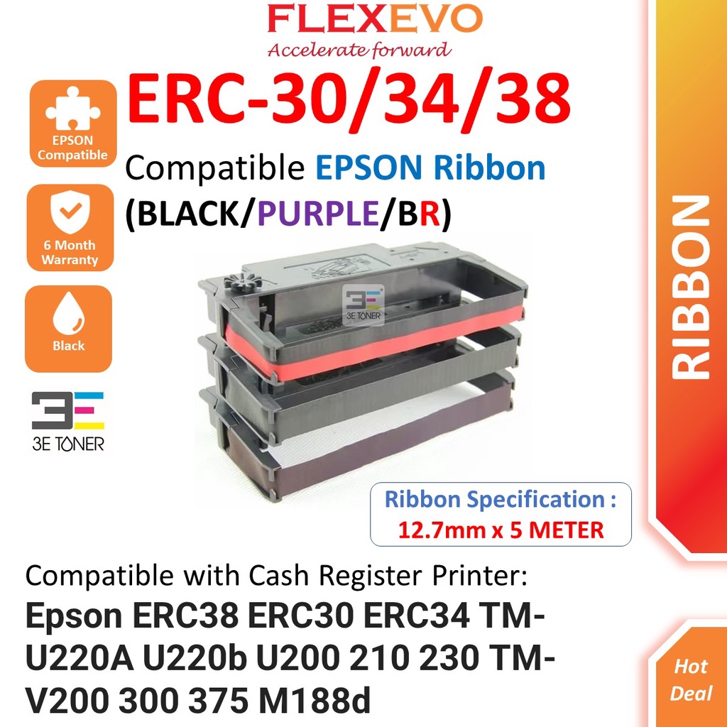 Compatible Ribbon for Epson ERC38 ERC30 ERC34 ERC-38 Samsung SRP270 TM-U200A U200B TM-U220 TM ...