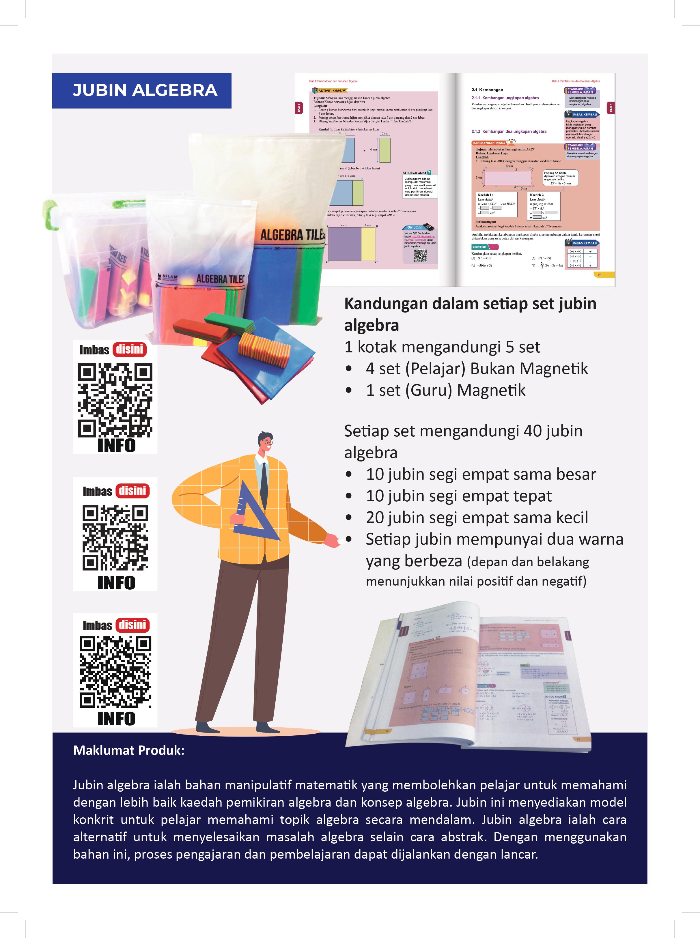 (ABM NIlam) Jubin Algebra | Algebra Tiles Nilam Publication | Shopee ...