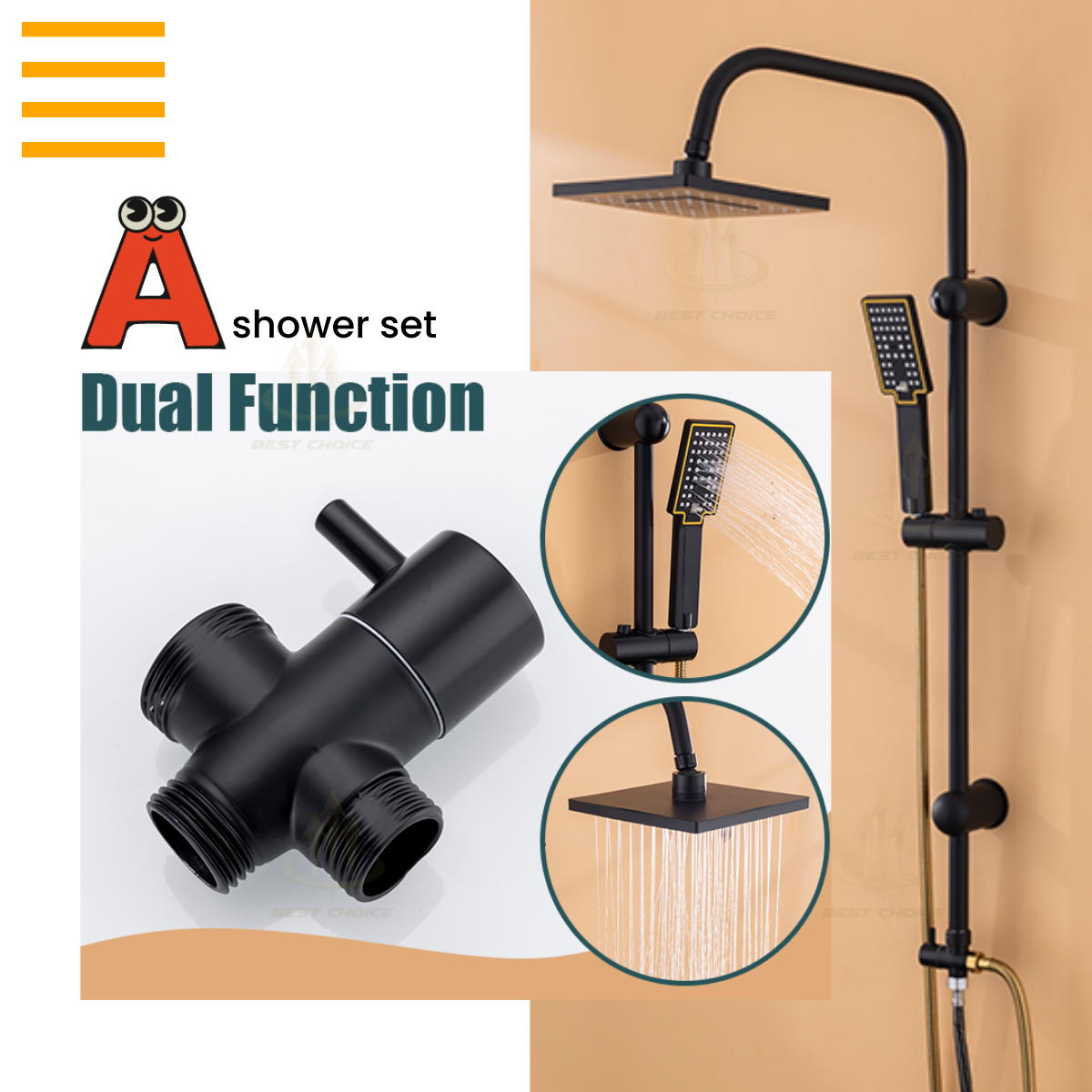FREE SHIPPING JOVEN ELBA Water Heater DC PUMP bathroom shower set ...