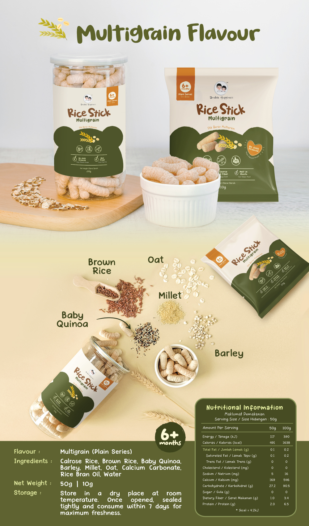 Double happiness rice stick for baby / baby puff / baby biscuit / 宝宝米饼 ...