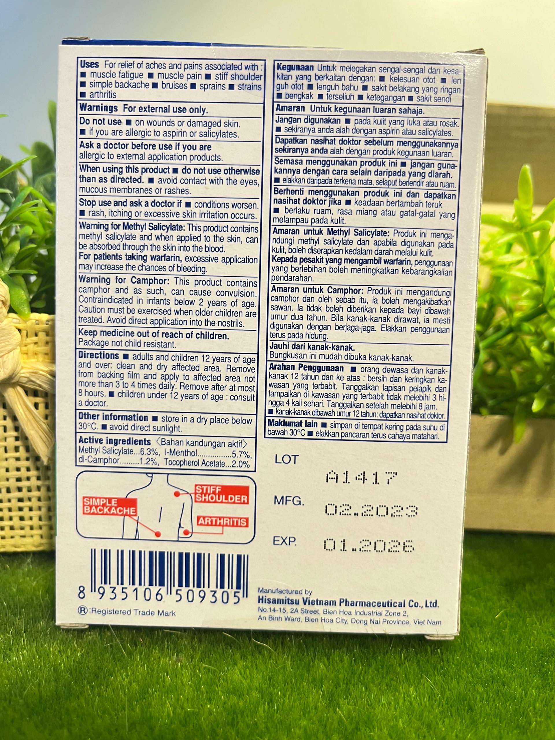 Hisamitsu Tampalan Ubat Salonpas Patchpas撒隆巴斯药贴布Hisamitisu Pain ...