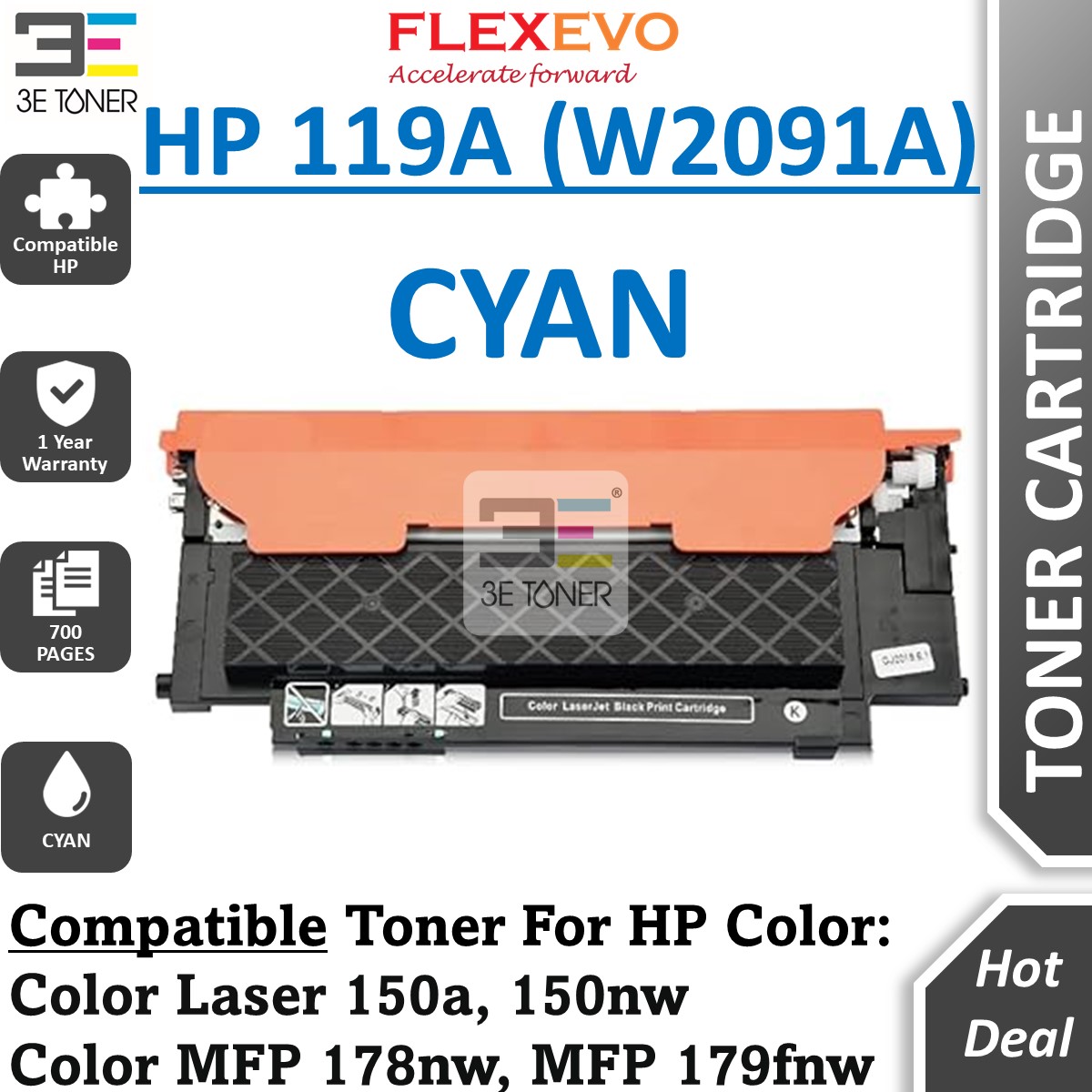 Compatible HP 119A W2090A W2091A W2092A W2093A 119 Toner for Color ...