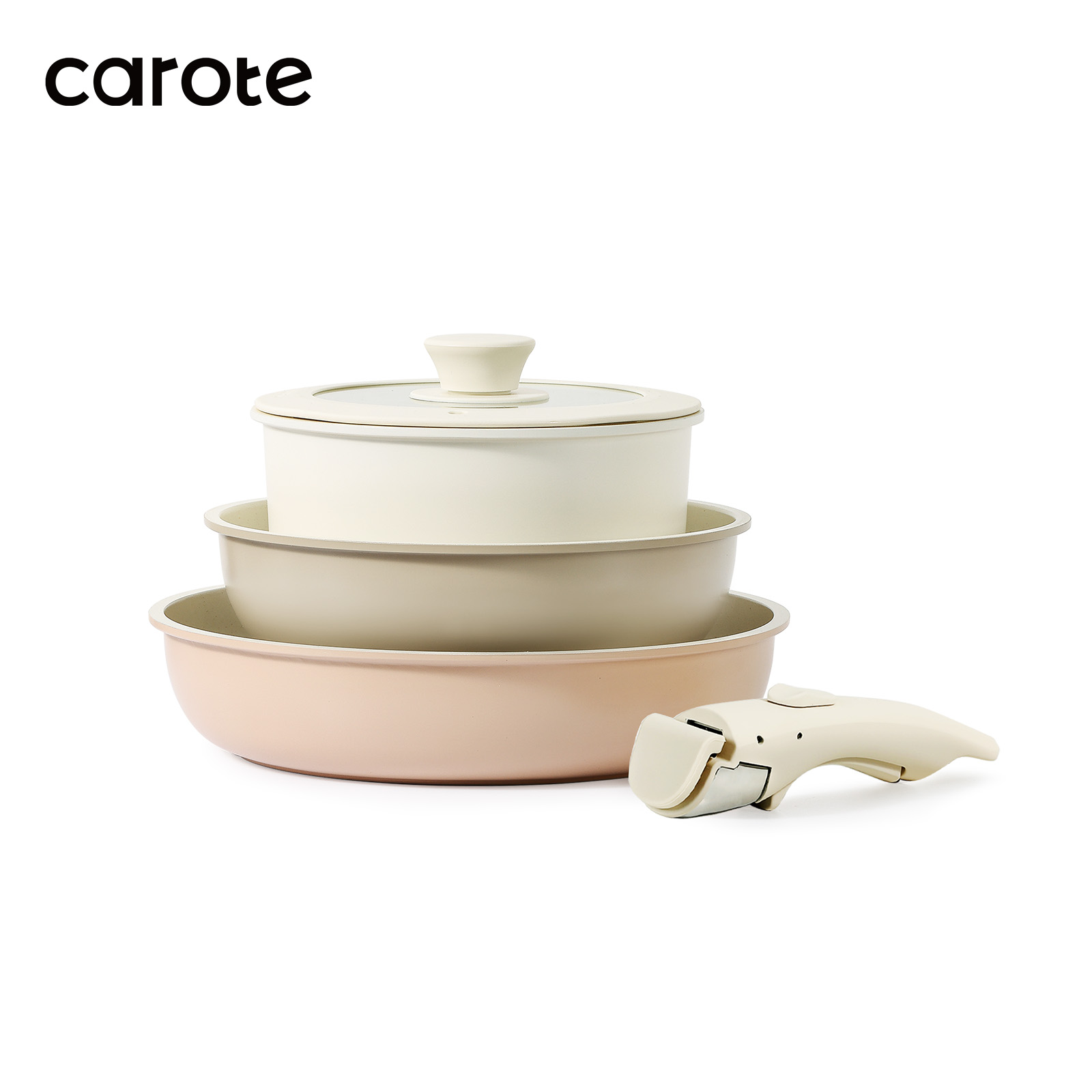 CAROTE 5 pcs Pots and Pans Set, Nonstick Cookware Set Detachable Handle ...