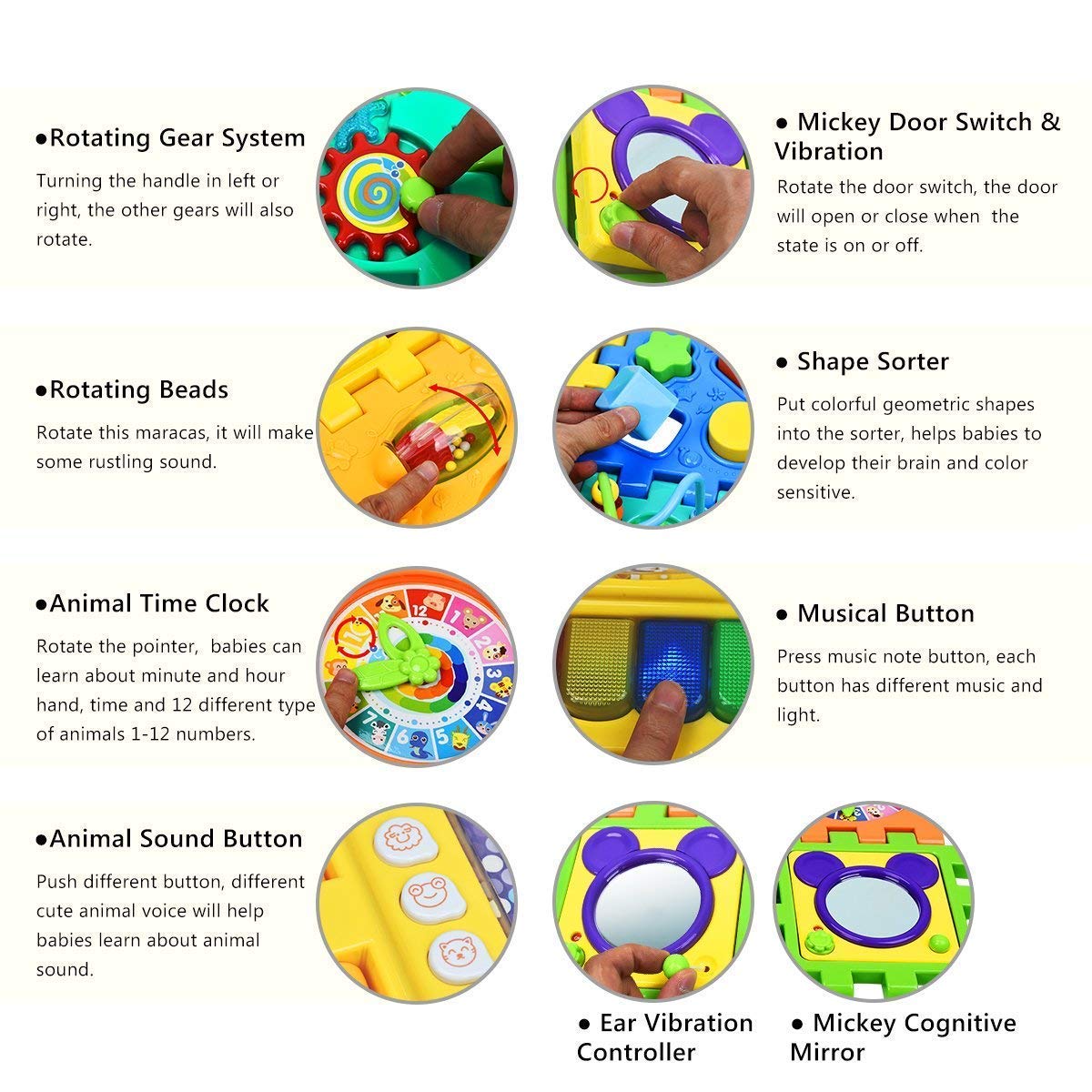 GOODWAY Play & Learn Activity Cube 6 in 1 Musical Instrument Cube kid ...
