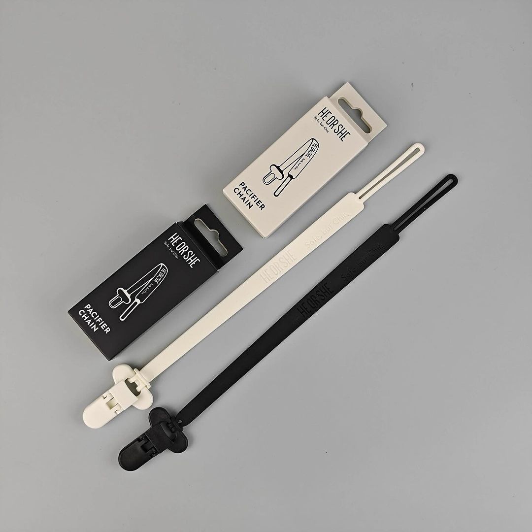 He or She Silicone Pacifier / Soother Chain - 1 Pcs ( Soother not ...