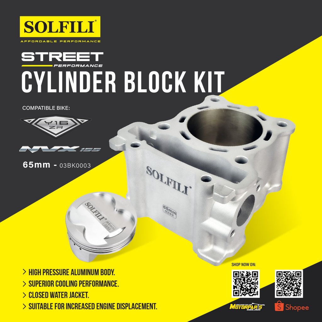 SOLFILI YAMAHA Y15 Y16 NVX155 65MM Street Performance Cylinder CERAMICS ...