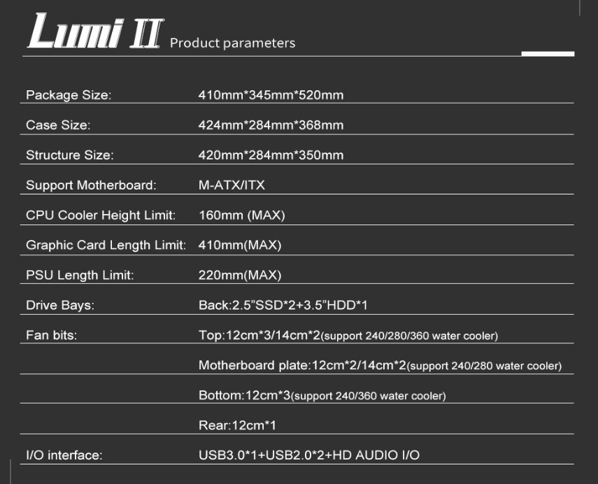 Segotep LUMI II BLACK / LUMI 2 WHITE MATX M-ATX PC Gaming Case Chassis ...