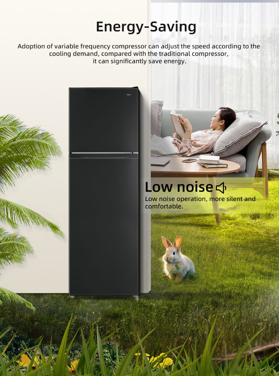 CHIQ 318L 2 Door Top Freezer Inverter Refrigerator Fridge Peti Sejuk ...